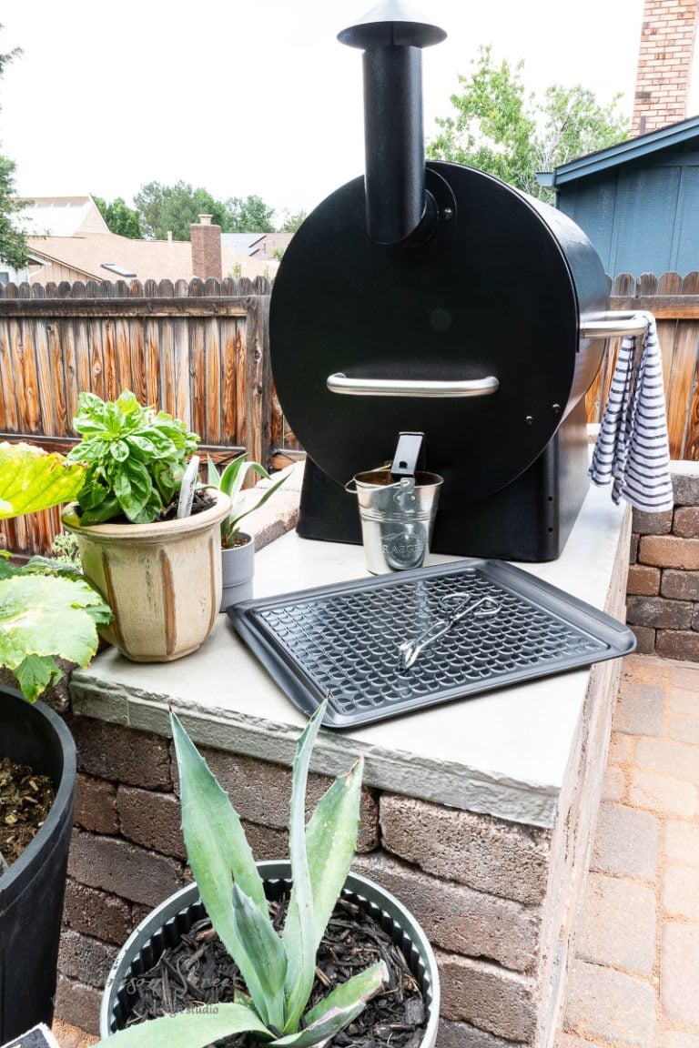 DIY Built in Traeger Smoker Outdoor Kitchen Station - Garrison Street ...
