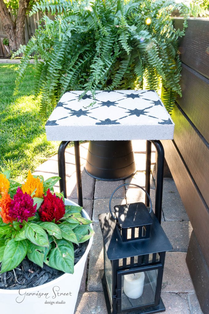 DIY Faux Cement Tile IKEA Marius Side Table Hack - Garrison Street ...