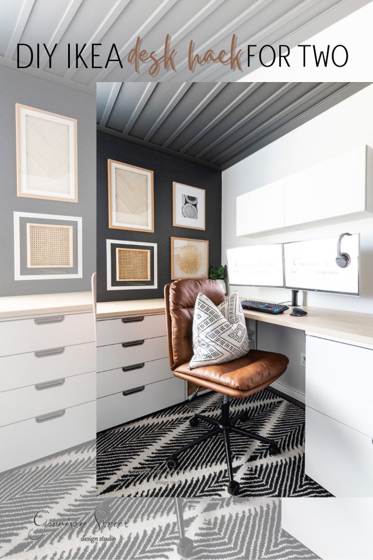 DIY Small Home Office for Two an IKEA Desk Hack - Garrison Street ...