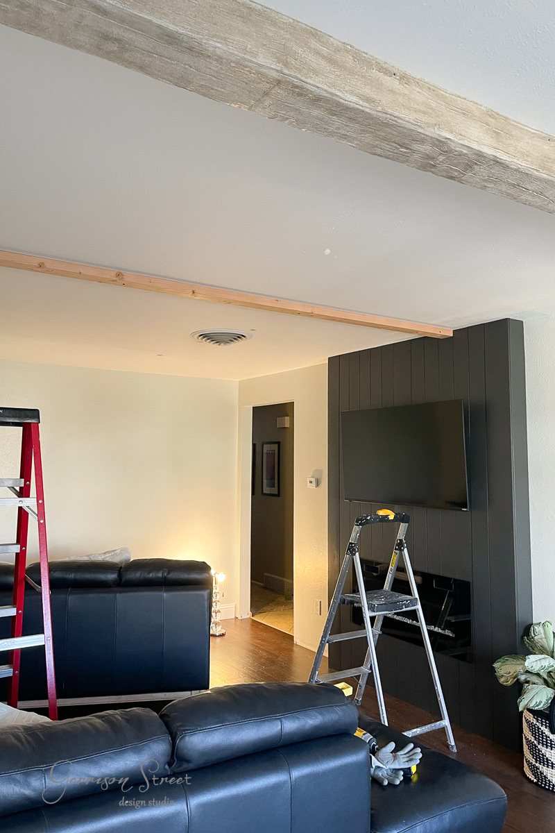DIY Faux Wood Ceiling Beams with Easy How to Install - Garrison Street ...